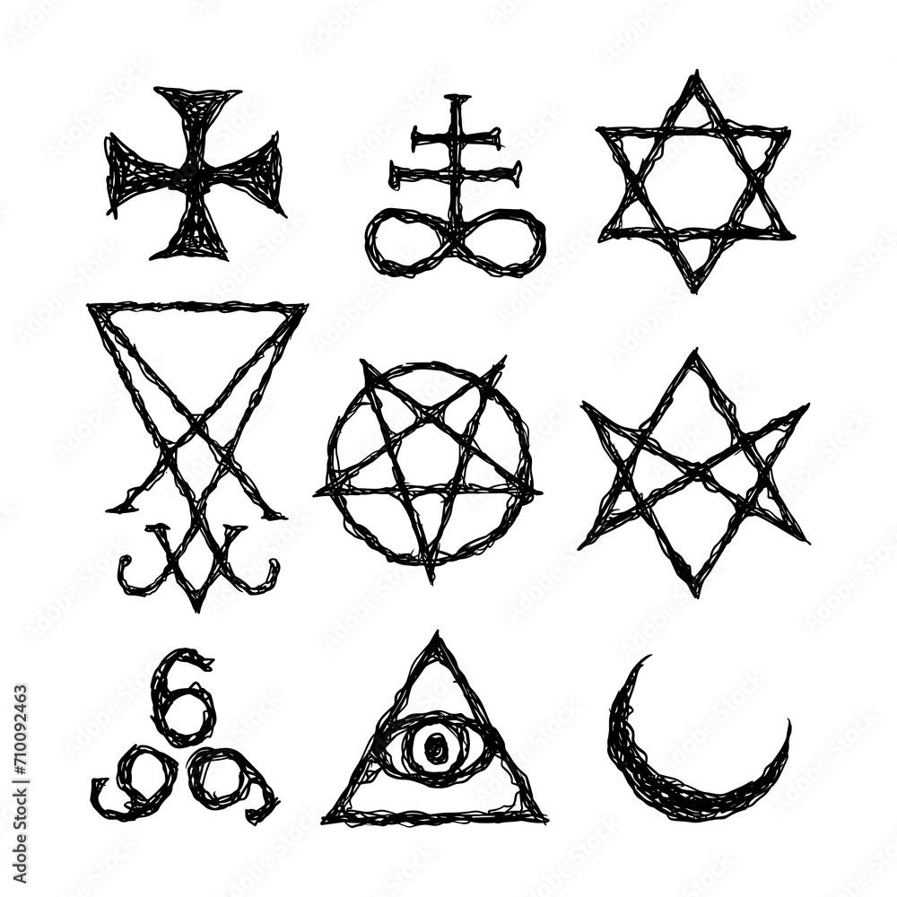 Satanic Symbols, Medieval Occultism, Magic Stamps, Sigils, Keys ...