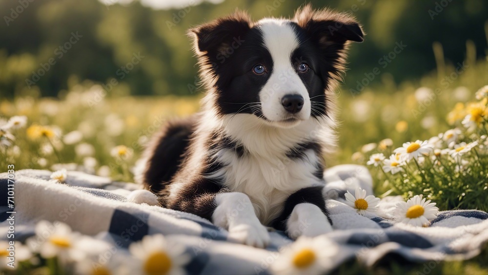 border collie puppy A sweet Border Collie puppy with bright, attentive ...