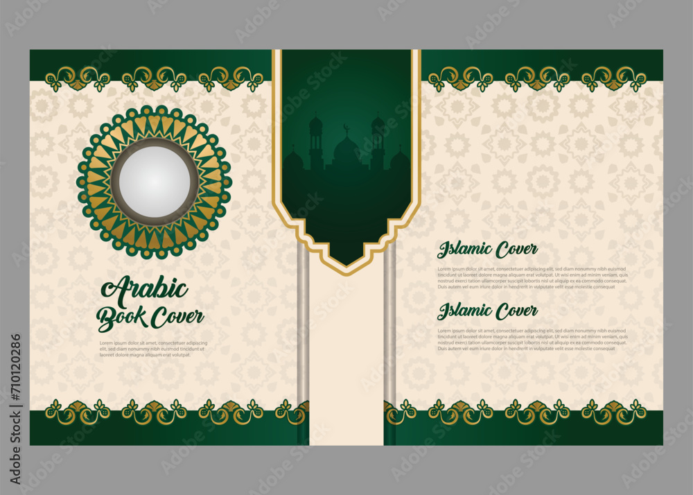 Arabic islamic style book cover design background Stock Vector | Adobe ...