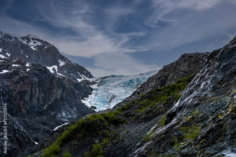 Exit Glacier at Kenai Fjords National Park. Exit Glacier is a glacier ...