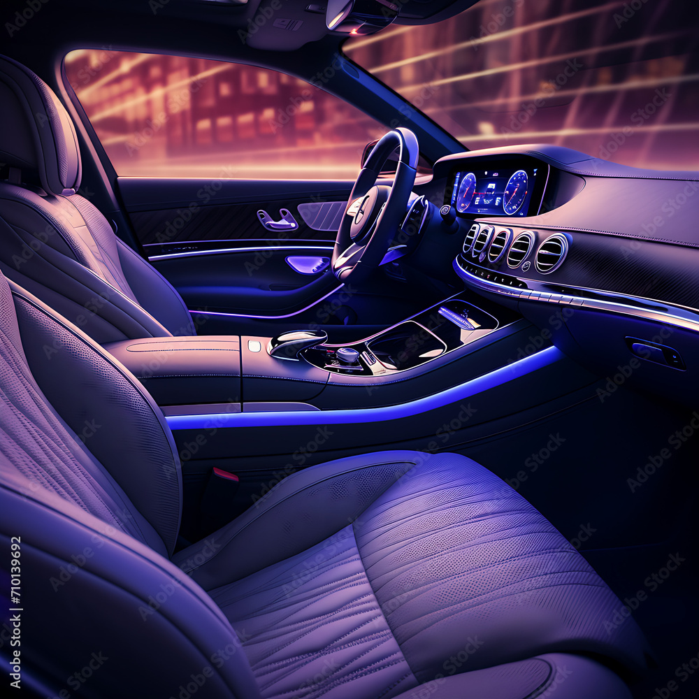 interior of a modern car , Detail of an S-Class , seating position ...
