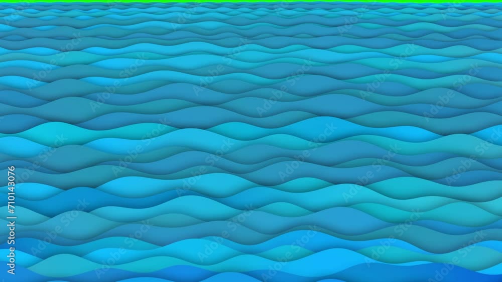 Blue waves version 2 cartoon background animation perspective. Many ...