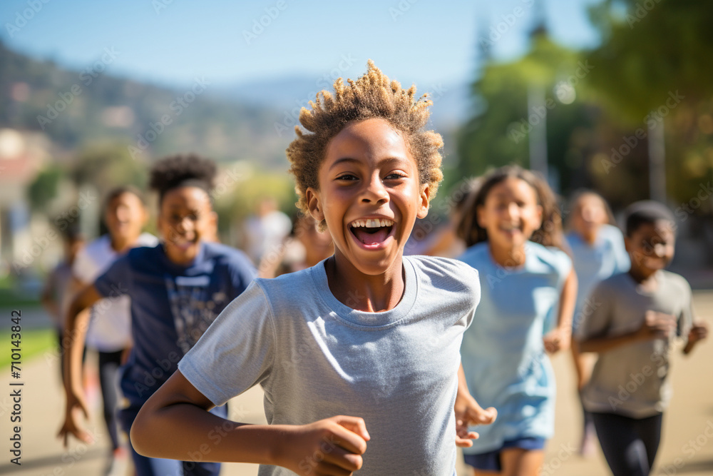 Active students leading a community fitness boot camp, exemplifying the ...