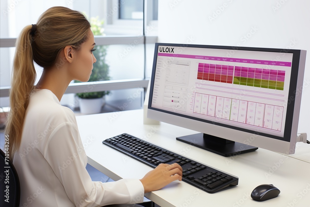 Mobile app ui design software graphic development with designer holding ...
