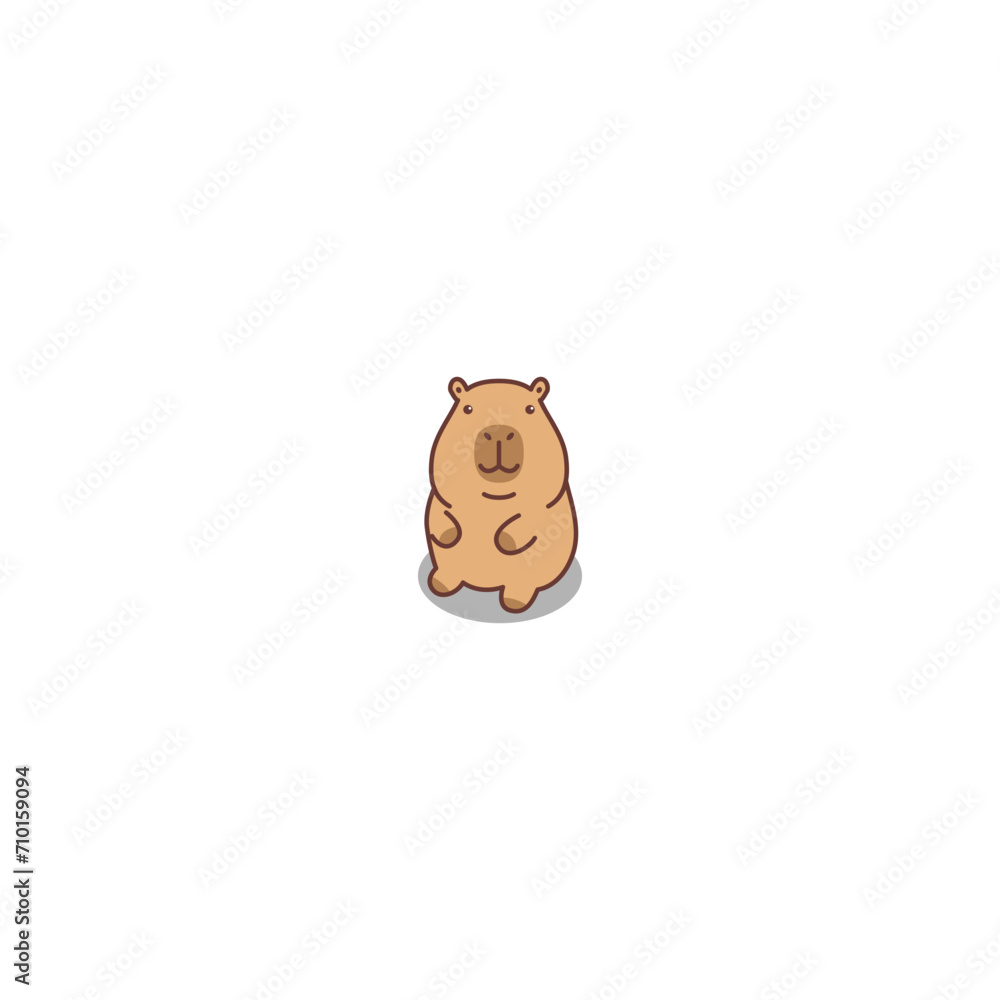Póster Cute capybara sitting cartoon, vector illustration – Cuadro para ...