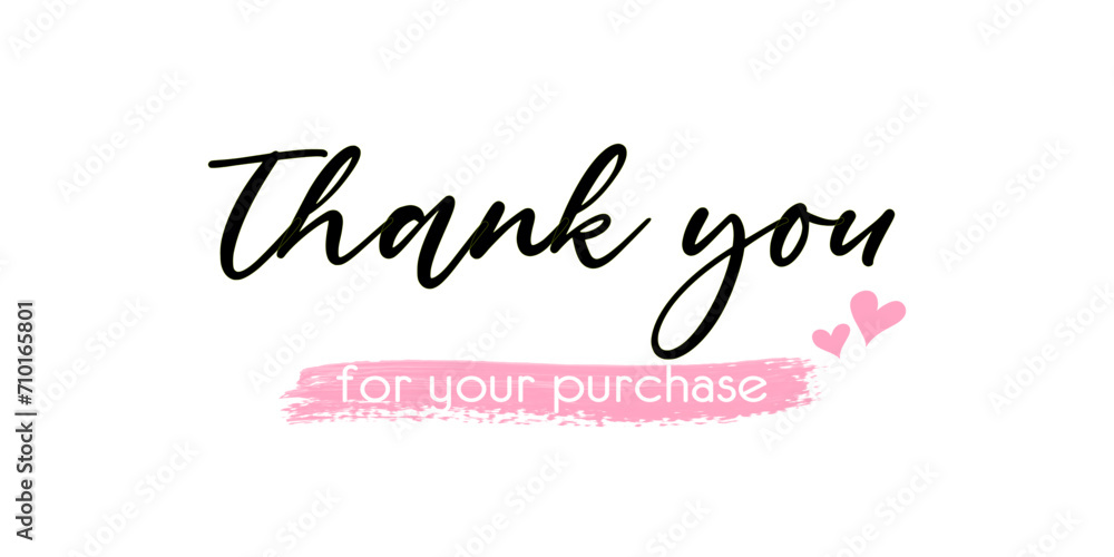Thank you for your purchase word text handwriting illustration vector ...