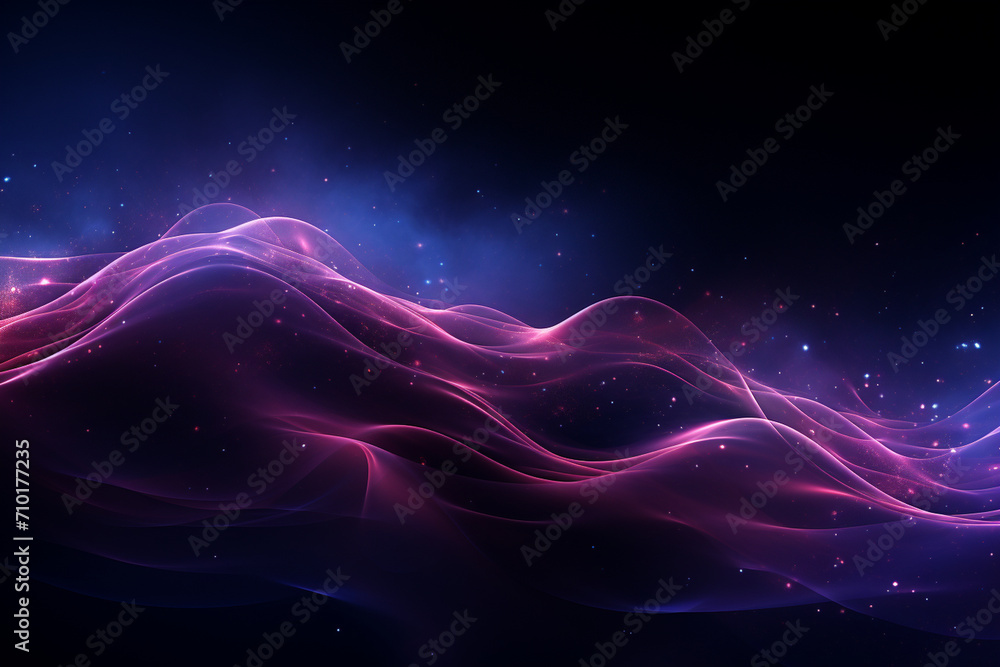 Dark waves reminiscent of a cosmic nebula, setting a mysterious and ...