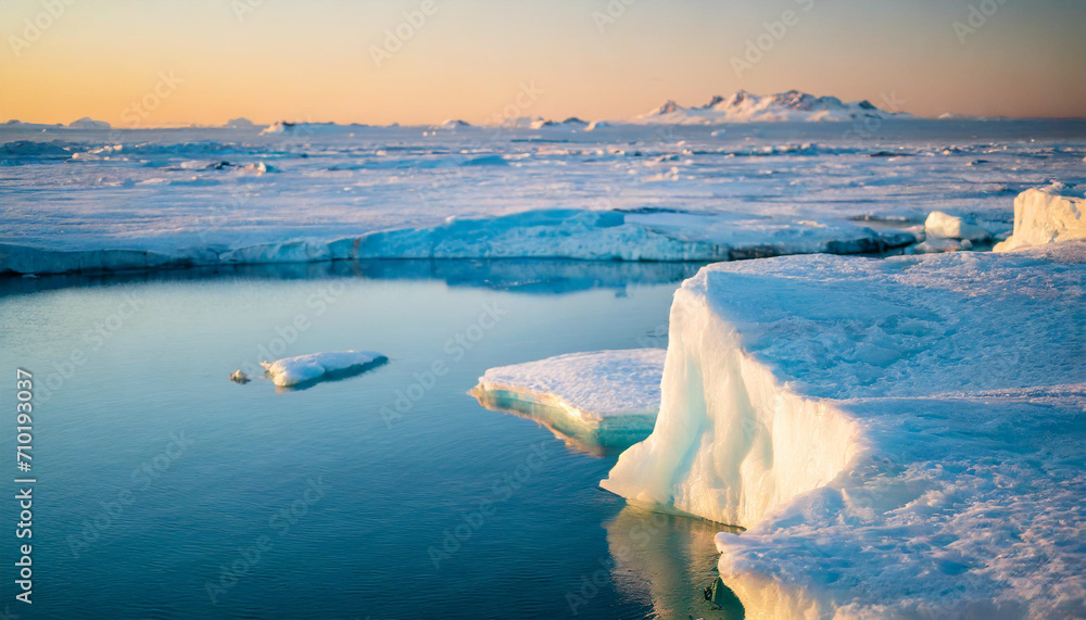 Melting Arctic Ice Sheets Symbolizing The Urgent Threat Of Global