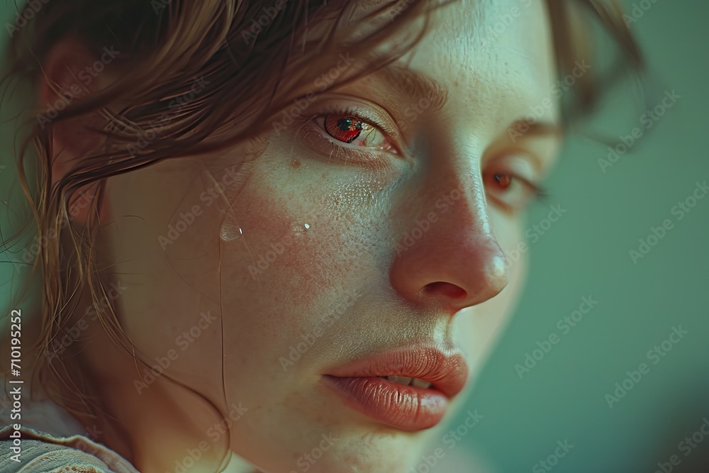 Capturing the delicate details of a woman's face, this portrait reveals ...