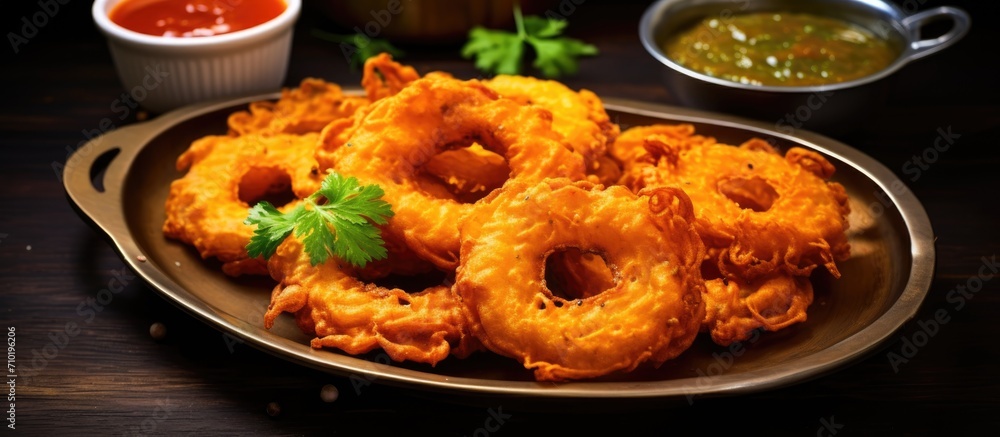 Indian snacks called Onion Pakora, known as Kanda Bhaji/bhajji in ...