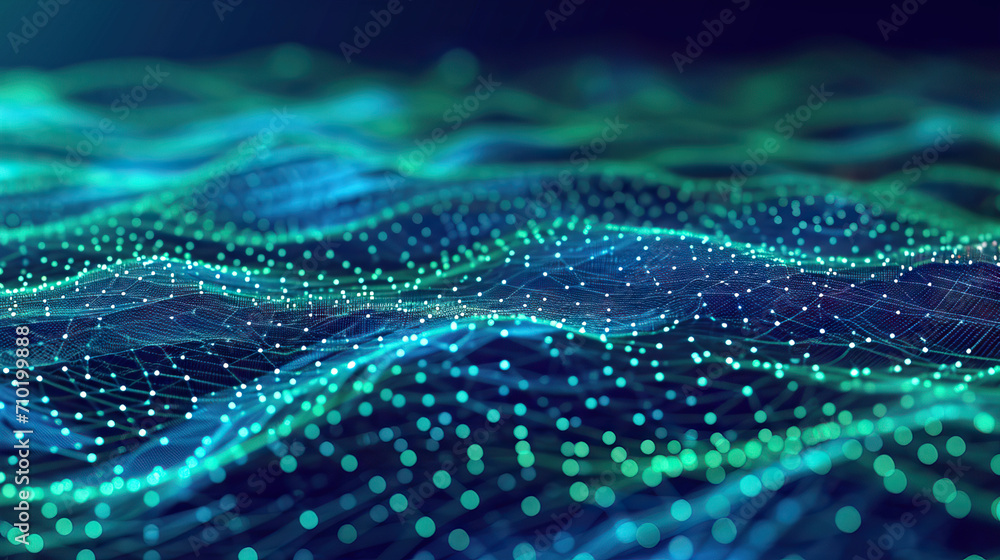 Data Flow: An abstract background with flowing lines and nodes in ...