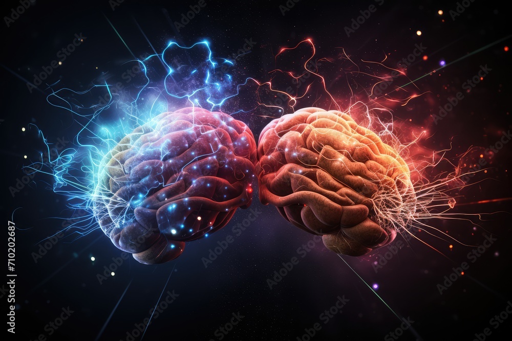 Human mind skull, creative colorful thinking processes. Science ...