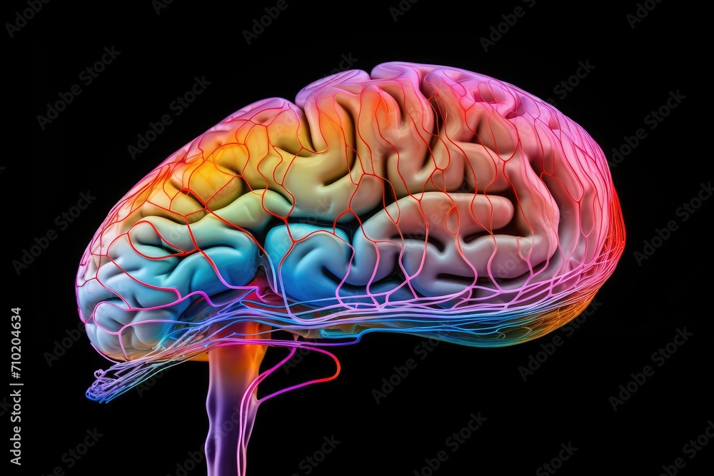 3D Brain Science Scientific Neural networks, cortical columns neural ...