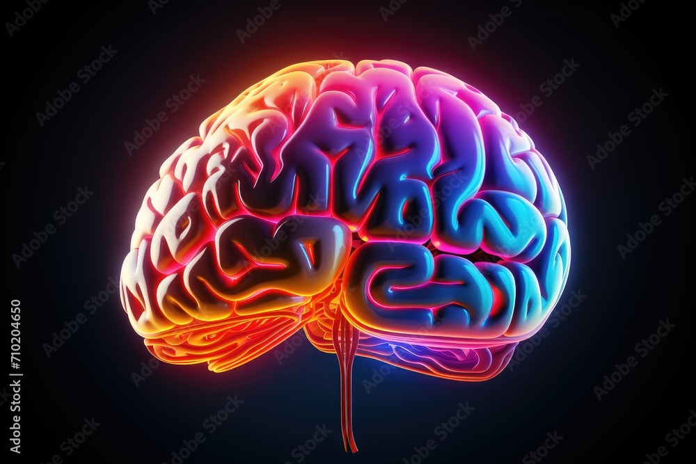 3D Brain Science Scientific Neural networks, cortical columns neural ...