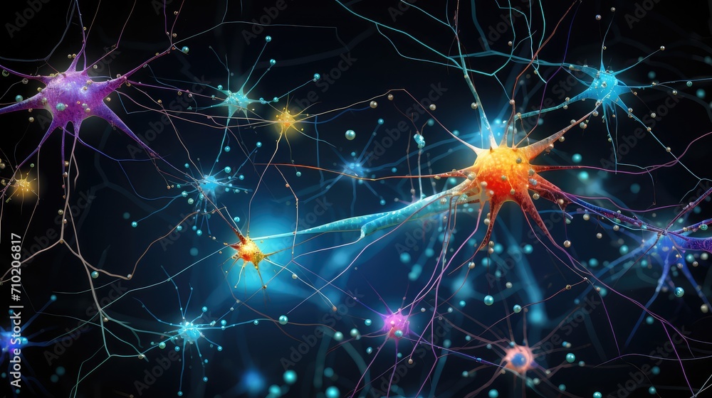 Neuronal human brain axon mind x-ray network: neurons, synapses, brain mapping, neural ...