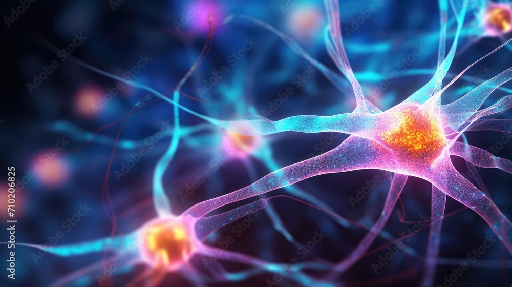 Neuronal human brain axon mind x-ray network: neurons, synapses, brain ...