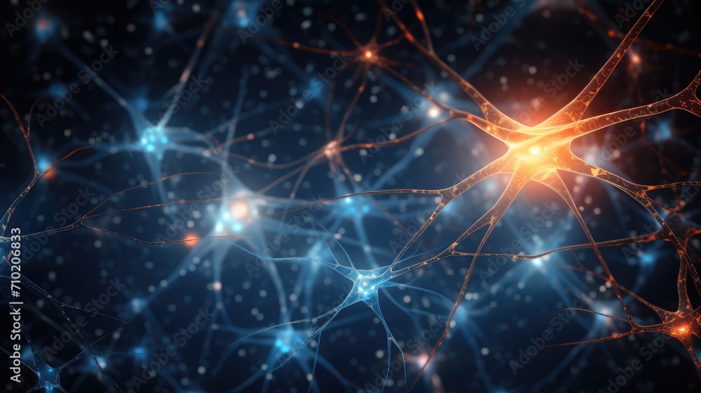 Neuronal human brain axon mind x-ray network: neurons, synapses, brain mapping, neural ...