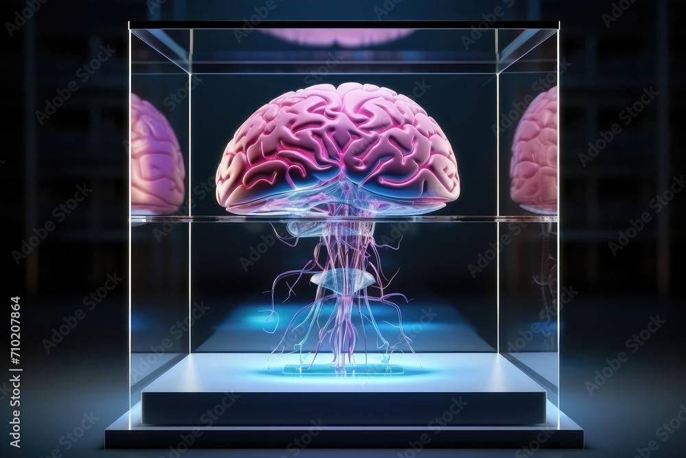 3D Science illustration, mirror neurons neurological disorders ...