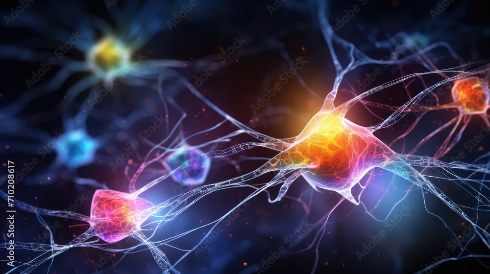 Neuronal human brain axon mind x-ray network: neurons, synapses, brain mapping, neural ...