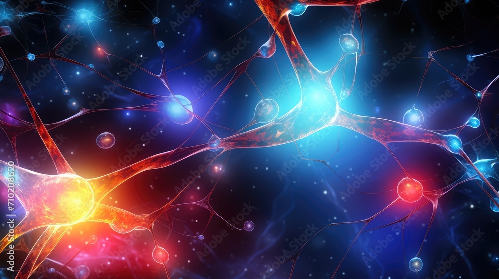 Neuronal human brain axon mind x-ray network: neurons, synapses, brain ...