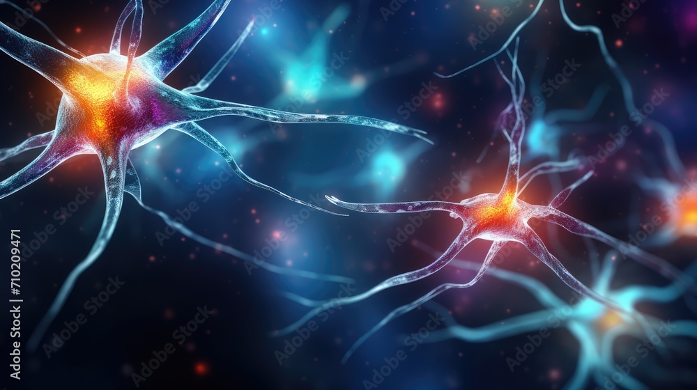 Complex neuronal network neurons synapses in brain. Explore neural ...