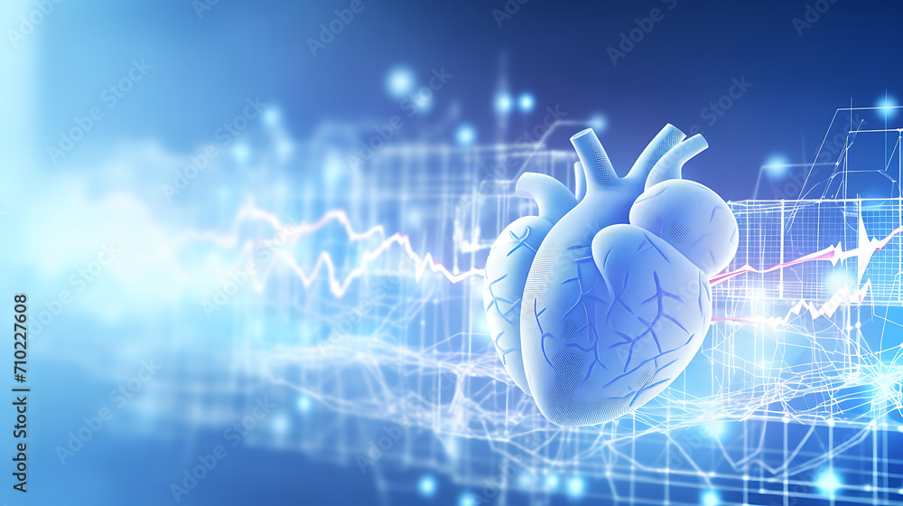 Heartbeat line transforming into a digital AI code, AI role in real ...