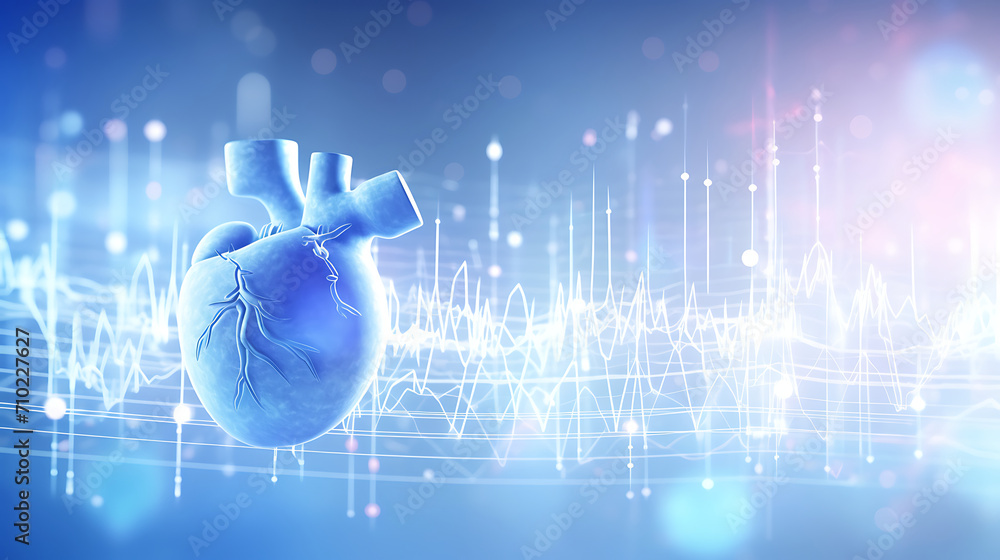 Heartbeat line transforming into a digital AI code, AI role in real ...