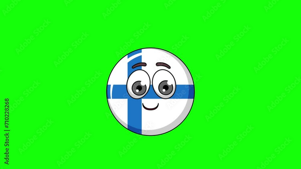 Vidéo Stock flag of finland cartoon with a smiling face with heart eyes ...