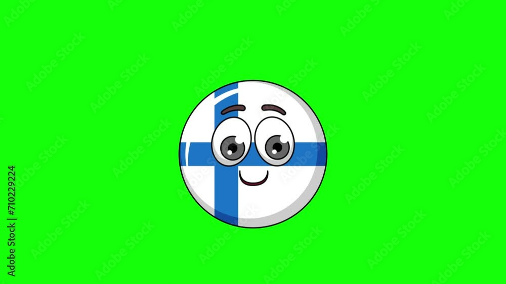 flag of finland cartoon with a money face, emoji emoticon animation ...