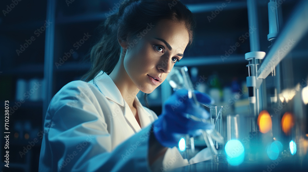 Medical Research Laboratory: Portrait of a Beautiful Female Scientist ...