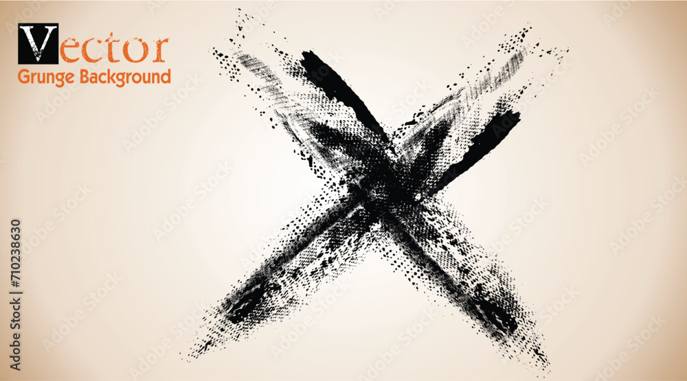 x - Black handwritten letters on white background. vector Acrylic black ...