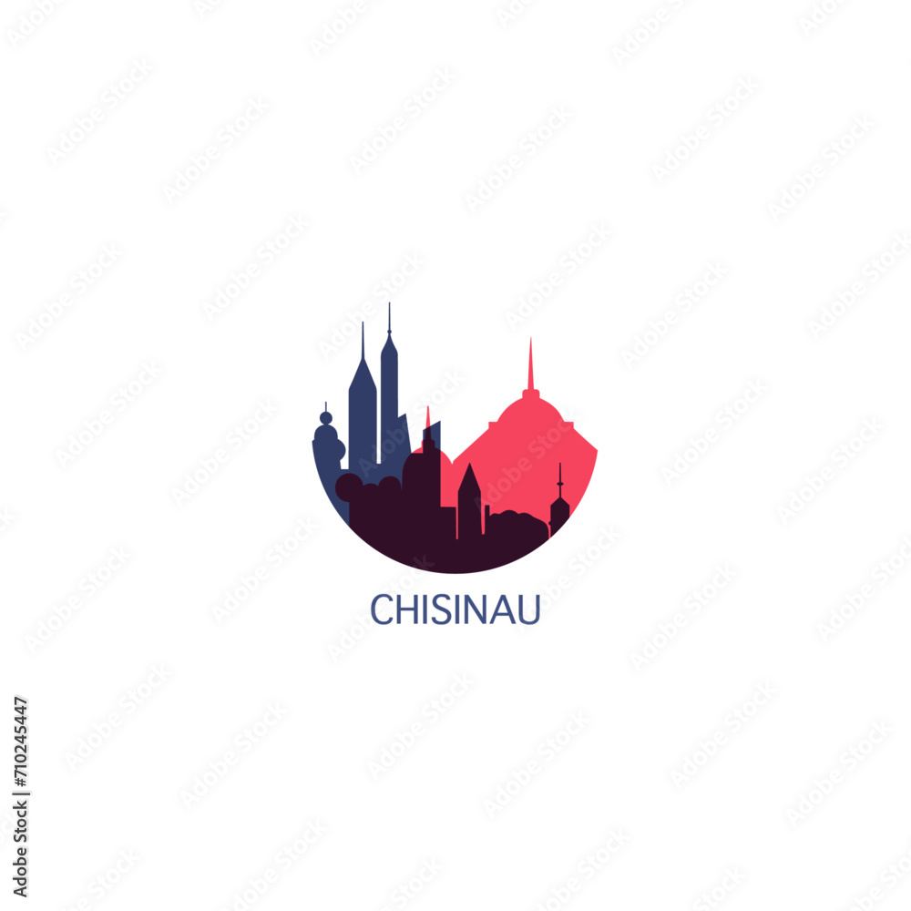 Chisinau cityscape skyline city panorama vector flat modern logo icon ...