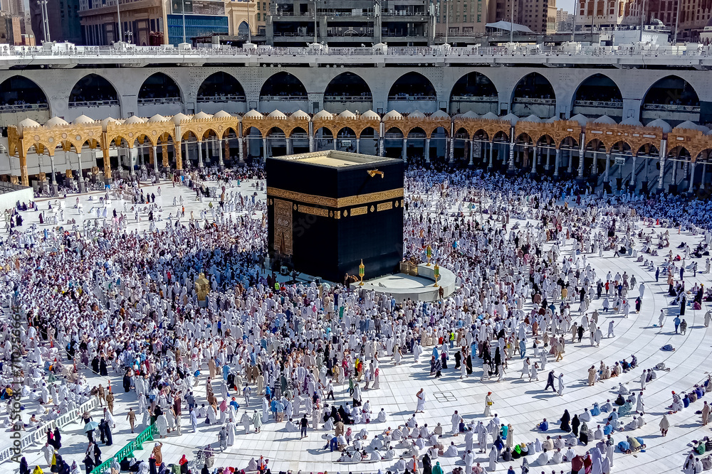 Poster Kaaba the center of Islam's most important mosque, the Masjid al ...