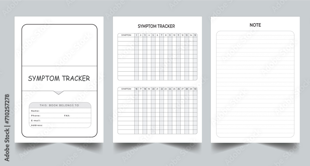 Poster Editable Daily Symptom Tracker Planner Kdp Interior printable ...