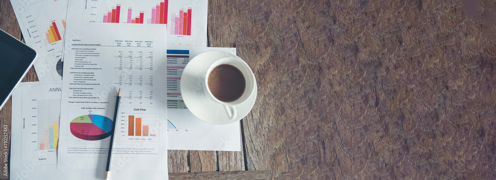 Banner Excel graph with Spreadsheet Document showing Information ...