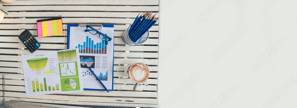 Banner Excel graph with Spreadsheet Document showing Information ...