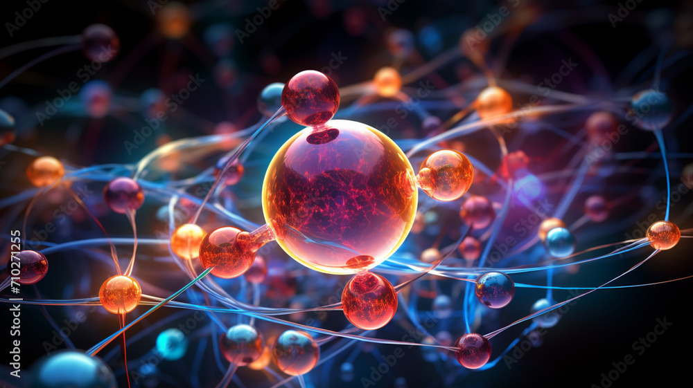 Atomic Interaction Atoms involved in a chemical bond physics Stock ...