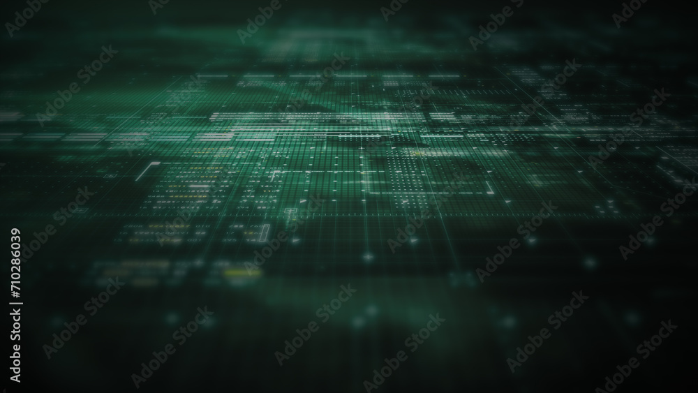 Data matrix simulation UI with cutting-edge digital environment with a ...