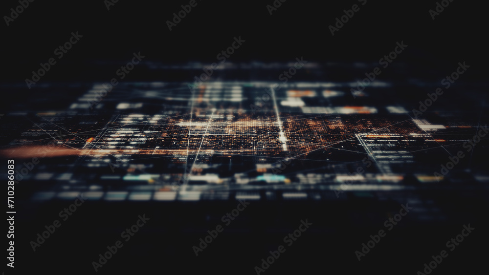 Data matrix simulation UI with cutting-edge digital environment with a ...