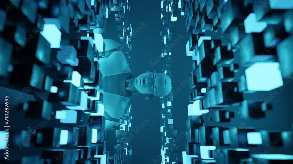 Vidéo Stock artificial intelligence prototype of robot humanoid cyber ...