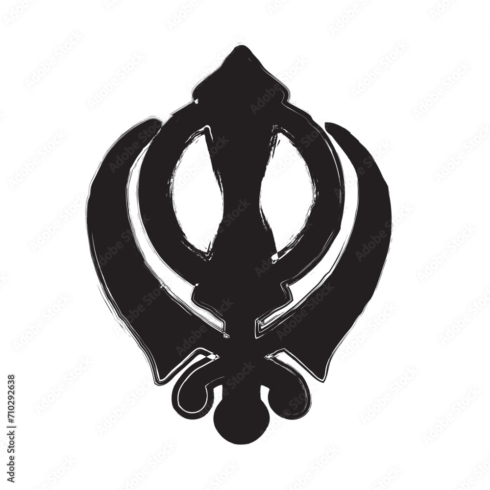 Khanda graphic design of Sikhism symbol, symbol of unity. Stock Vector ...