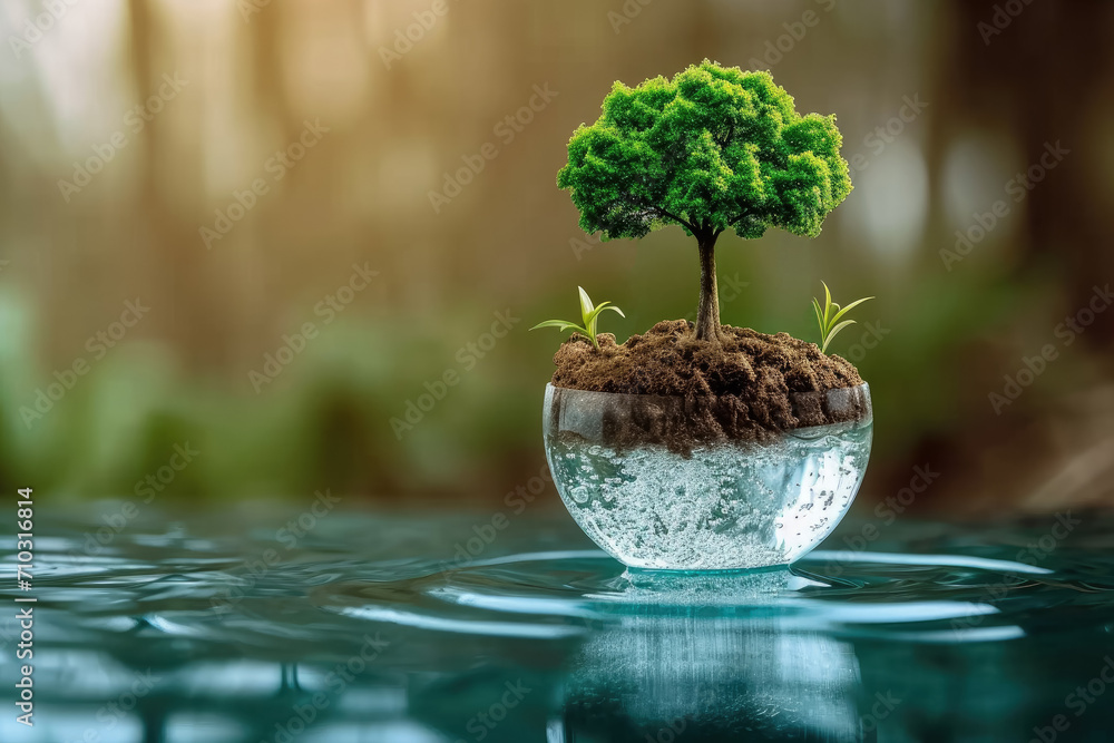 World water day concept , Open water tap of clean water , Saving water ...