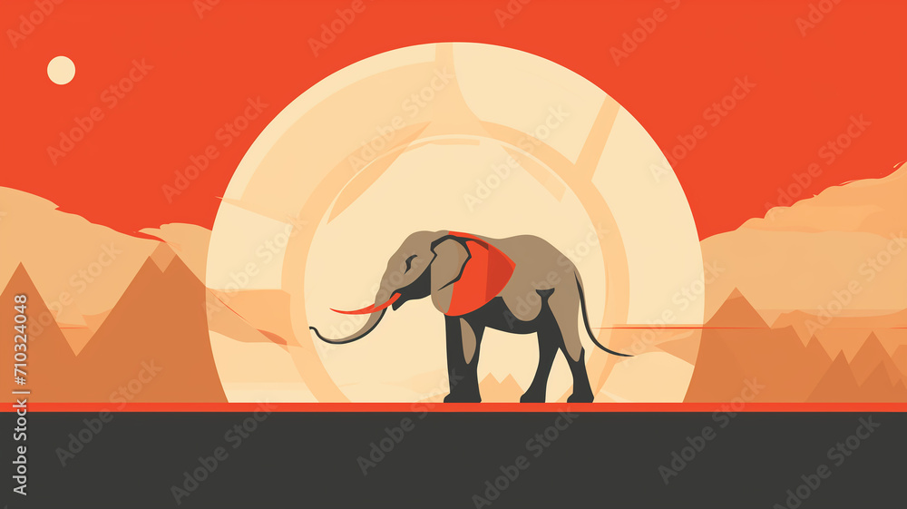 An abstract representation of Vessavana with emphasis on the elephant ...
