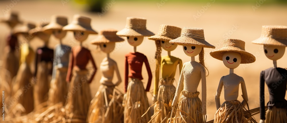 adorable handmade straw dolls symbolize a Peasant women Community ...