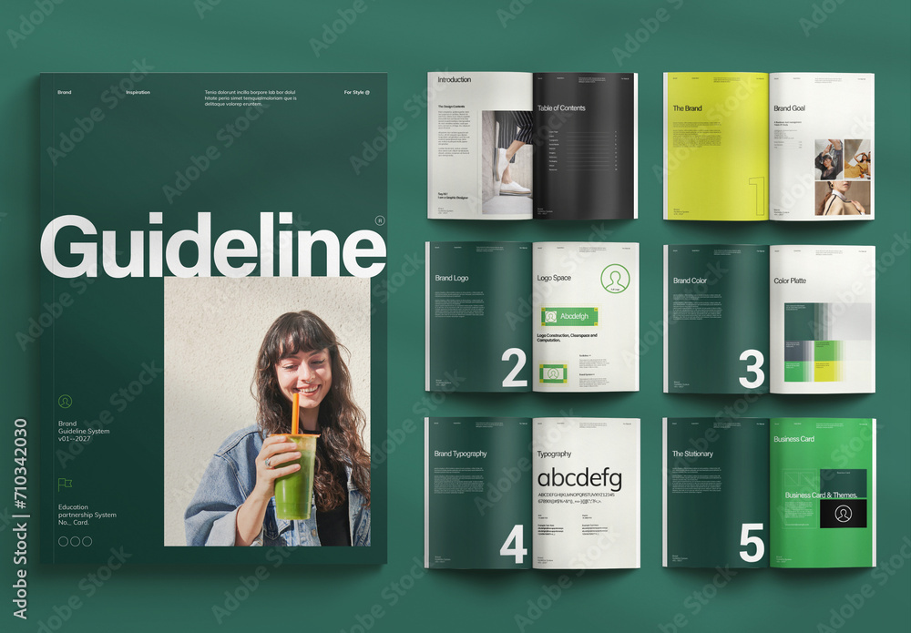 Simple Brand Guideline Layout Stock Template | Adobe Stock