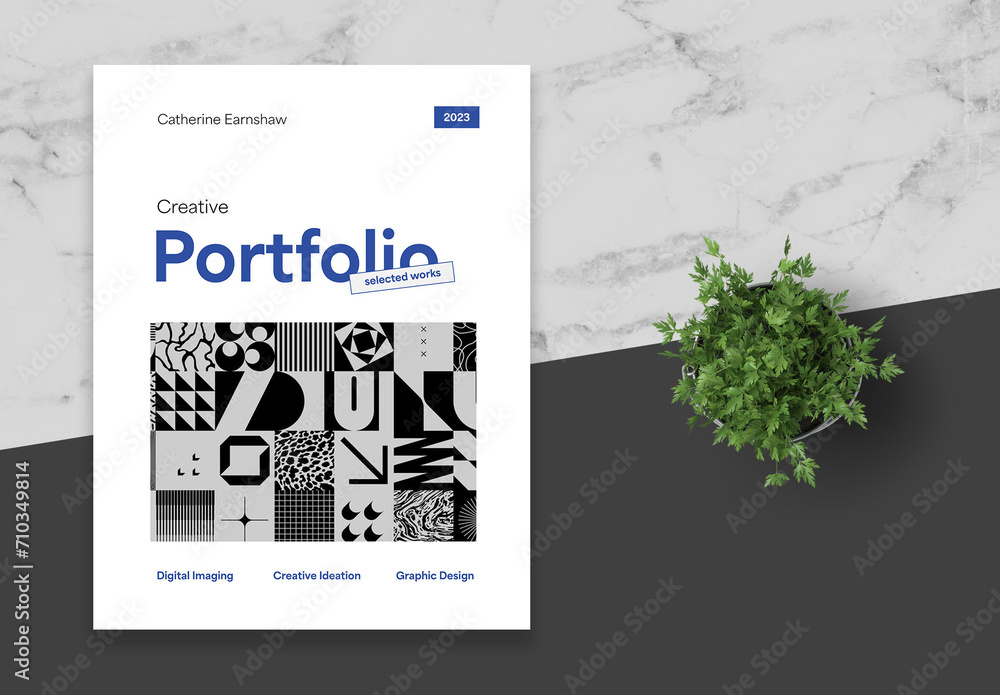 Blue Clean Portfolio Stock Template | Adobe Stock