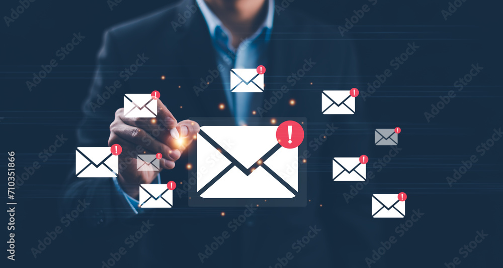 Email concept with spam and virus computer monitor internet security ...
