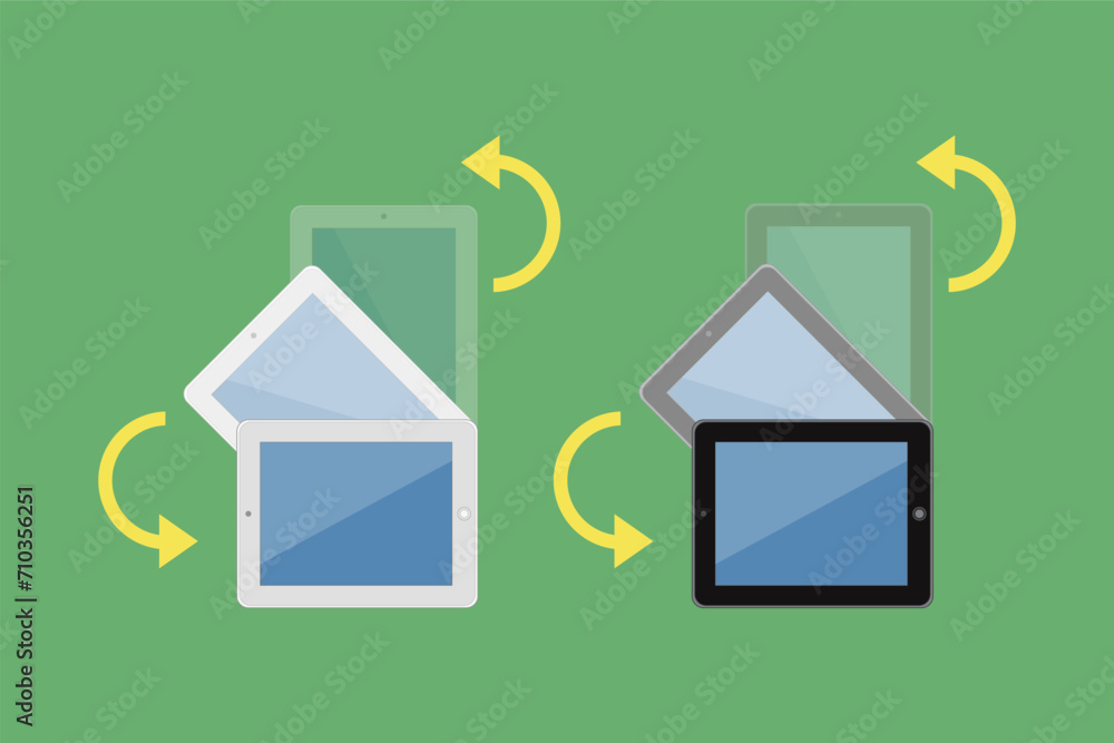 Digital display tablet screen turning. Visual instruction for using your screen tab for image ...