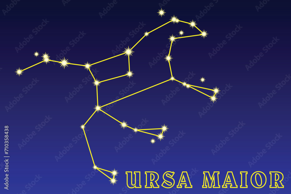 Constellation Ursa Maior. Illustration of the constellation Ursa Major ...