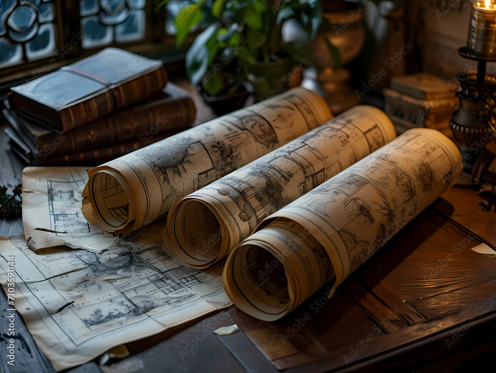 Award Winning Ad For Blueprints, A Group Of Rolled Up Blueprints On A ...